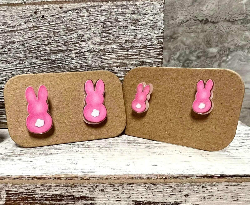 Easter Bunny ~ Acrylic Laser Cut Custom Earrings 2 Sizes – Kim's Korner